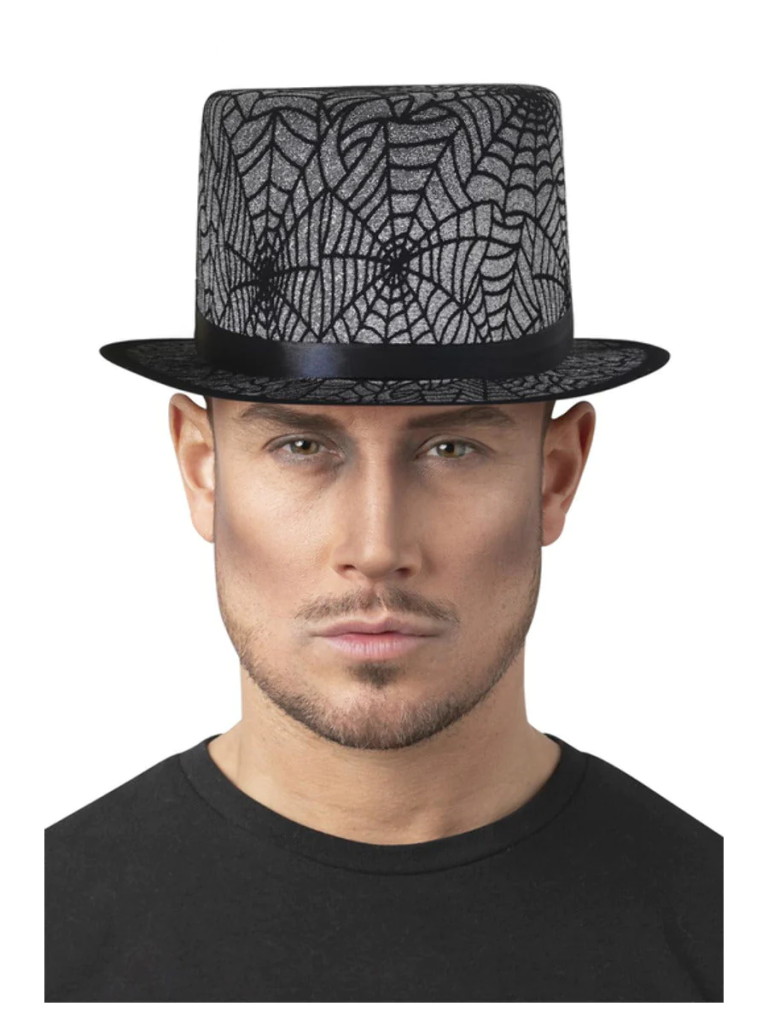 Spider Web Halloween Top Hat - The Mad Hatter